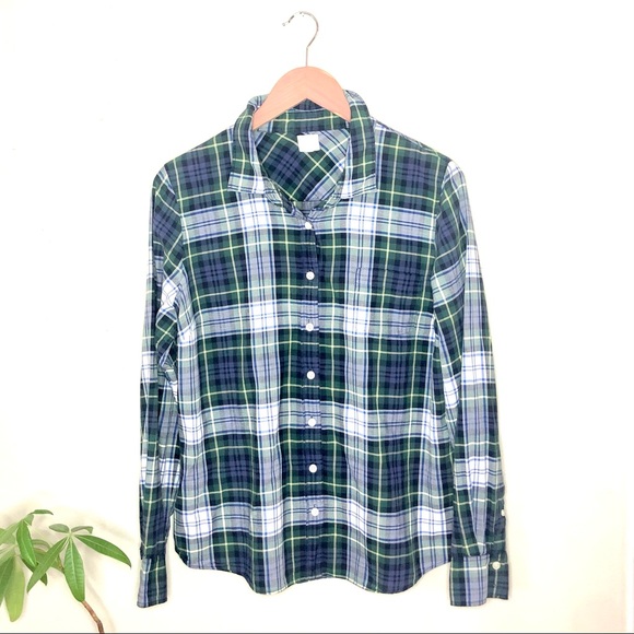 J. Crew | Tops | Vintage Jcrew Plaid Perfect Shirt | Poshmark